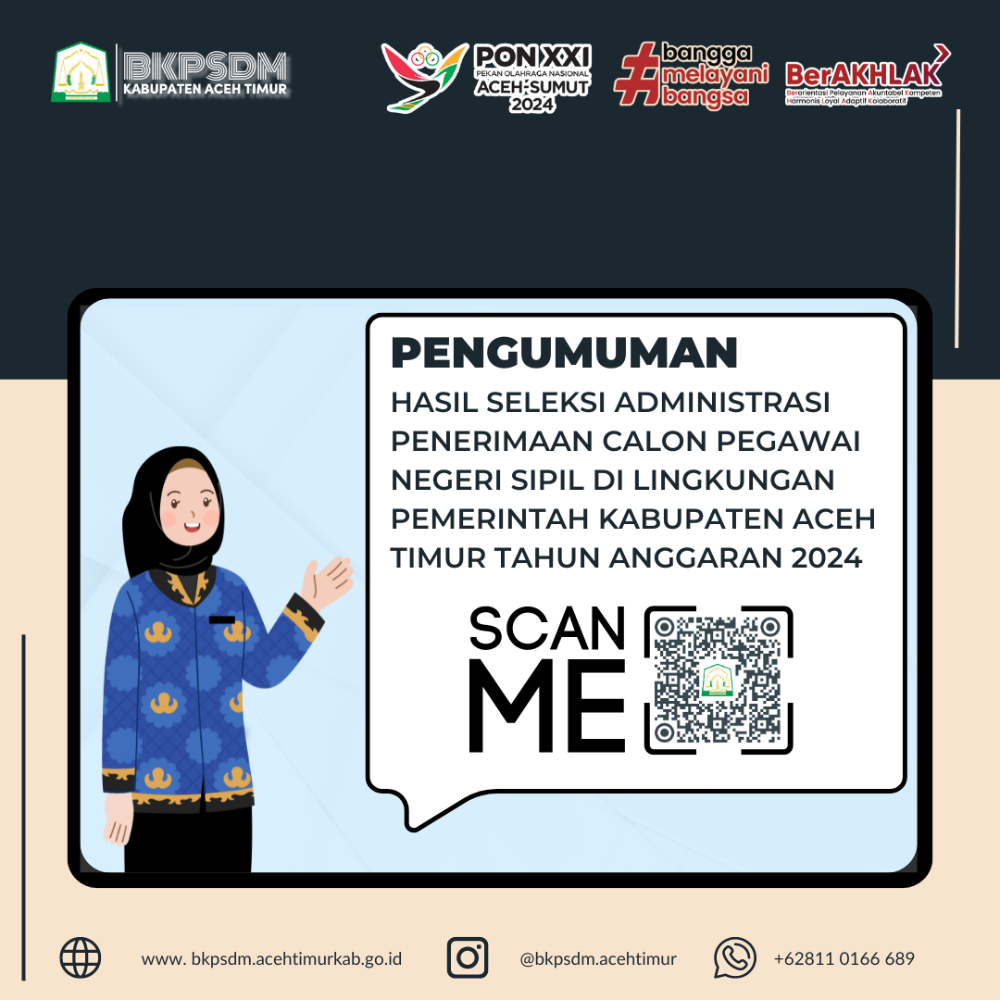 Pengumuman Hasil Seleksi Administrasi CPNS Pemerintah Kabupaten Aceh Timur Tahun 2024